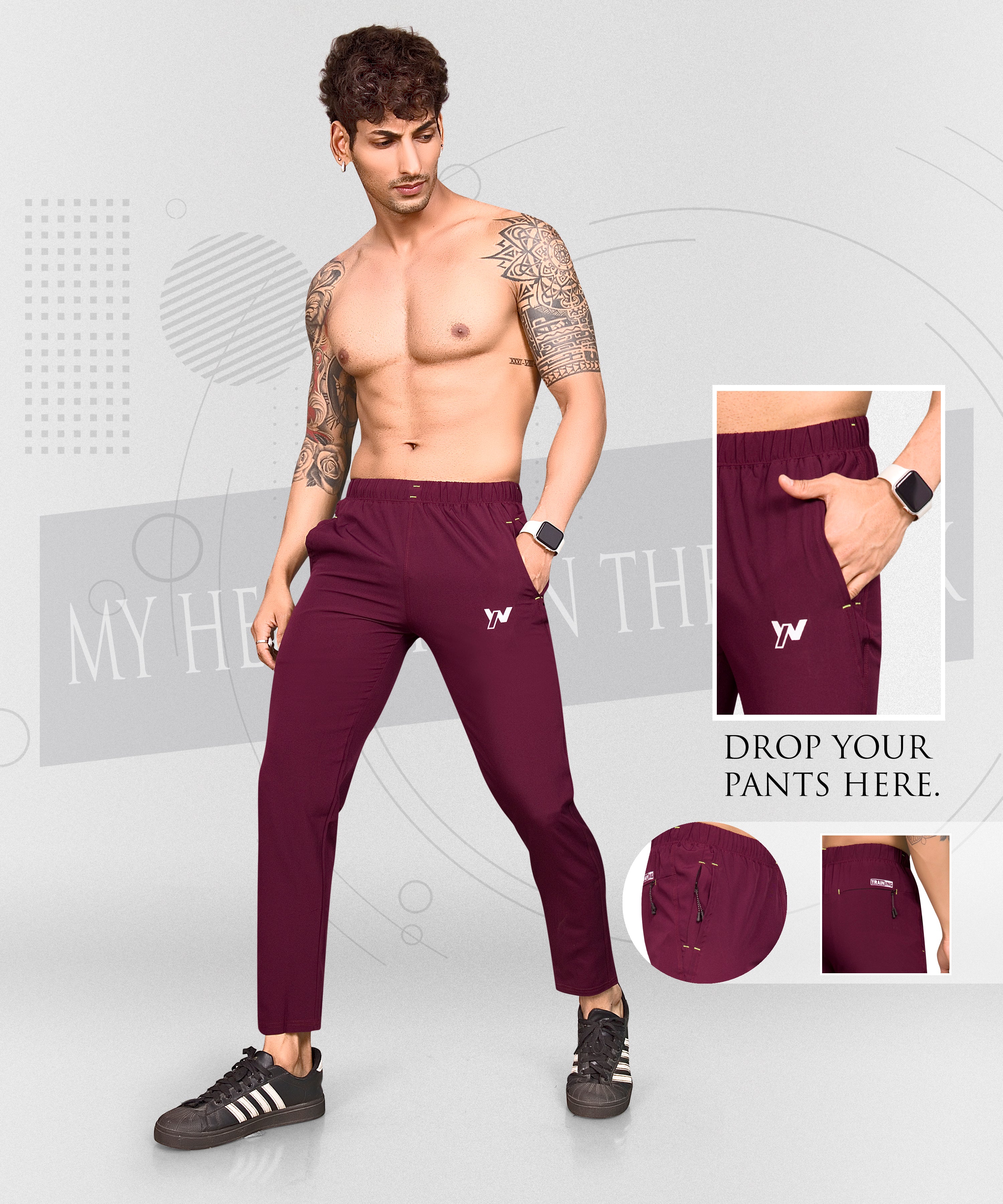 Cargo Track Pants With 5 Smart Pockets- Red